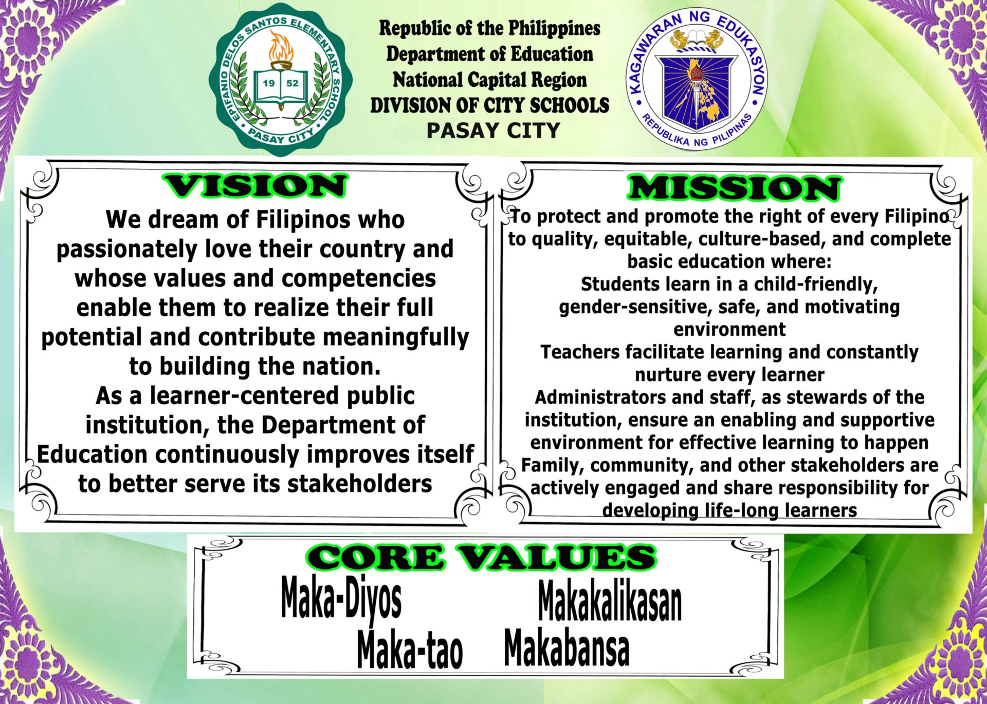 Vision Mission Core Values